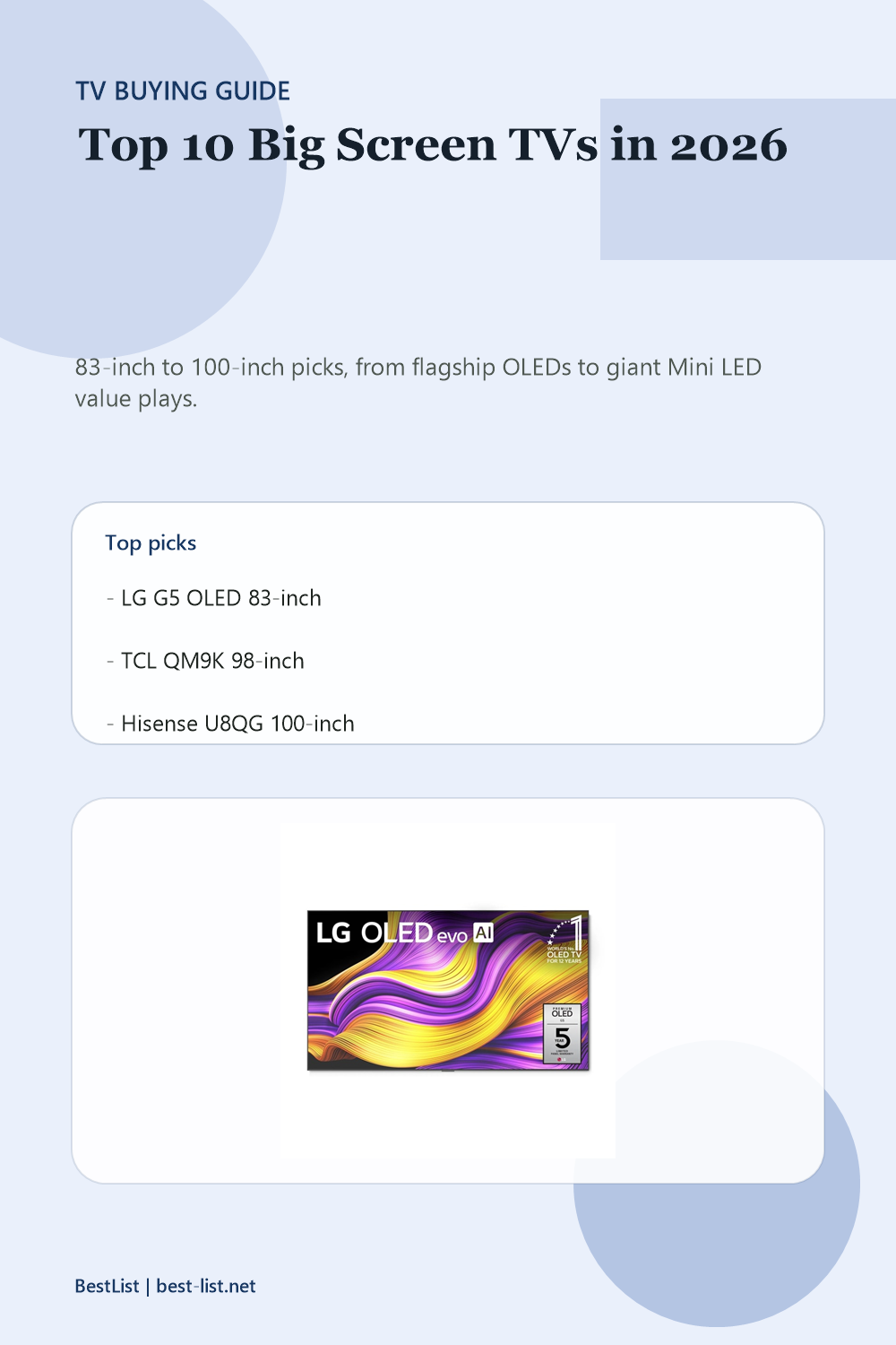 Top 10 big screen TVs 2026 | BestList
