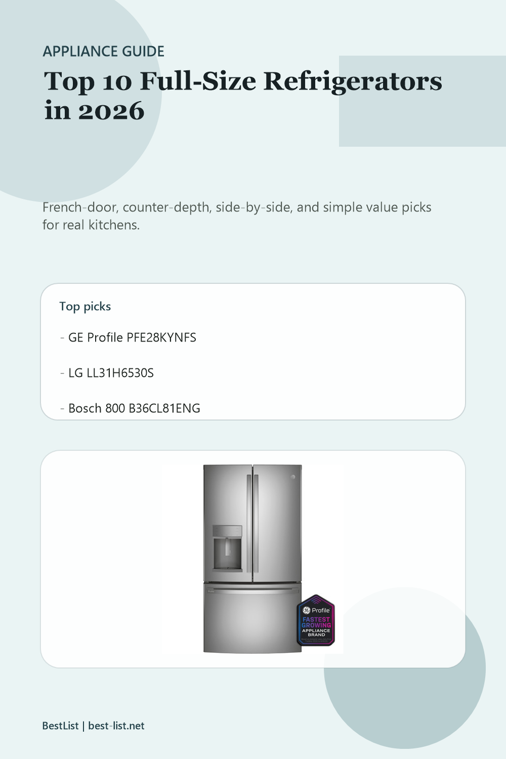 Top 10 full-size refrigerators in 2026 | BestList